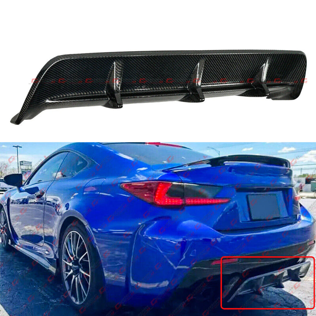 Real Carbon Rear Diffuser - For Lexus RC F RCF 2015-2018 - Autunik.com