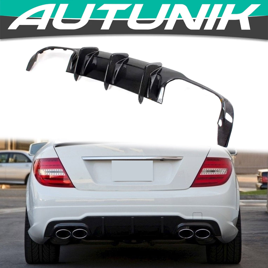 Carbon Fiber Rear Diffuser - For Mercedes W204 2012-2014-Autunik.com