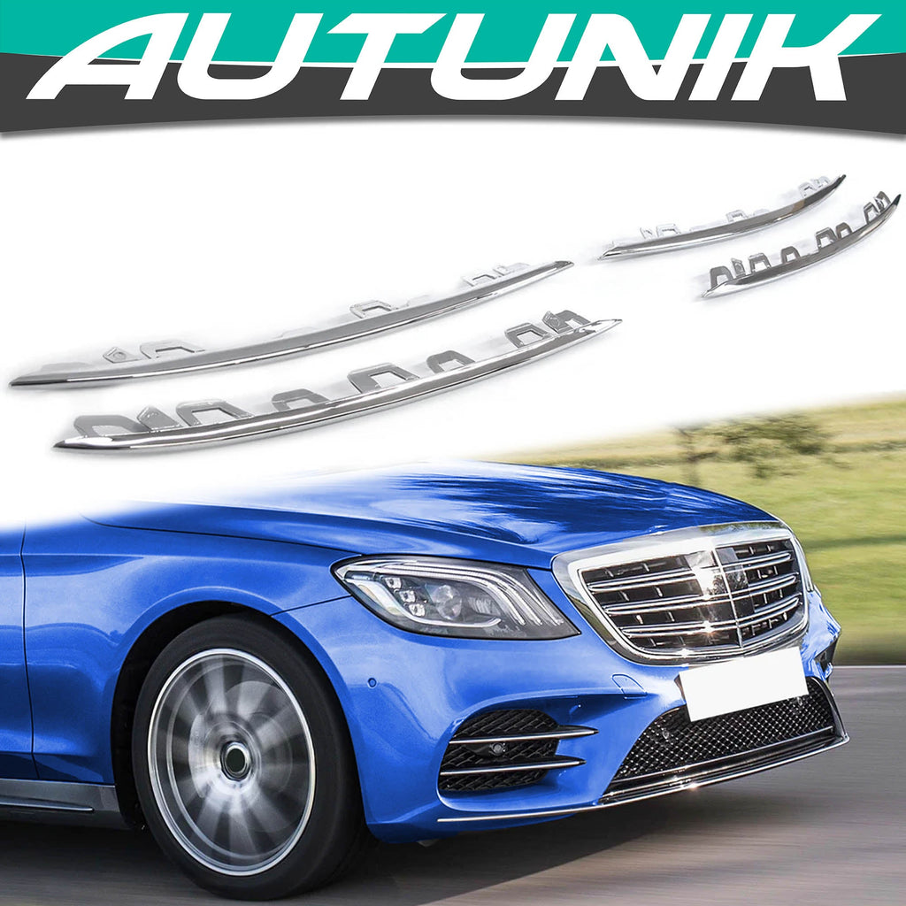 Chrome Front Fog Light Molding Trim - Mercedes W222 Sedan AMG Pack 2014 ...