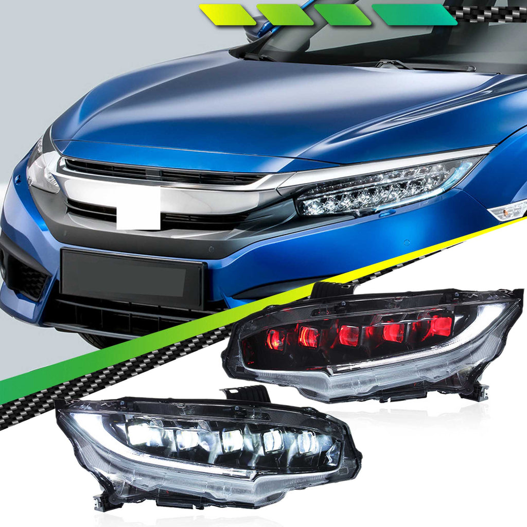 Aftermarket LED Headlights - For Honda Civic 2016-2021 - Autunik.com
