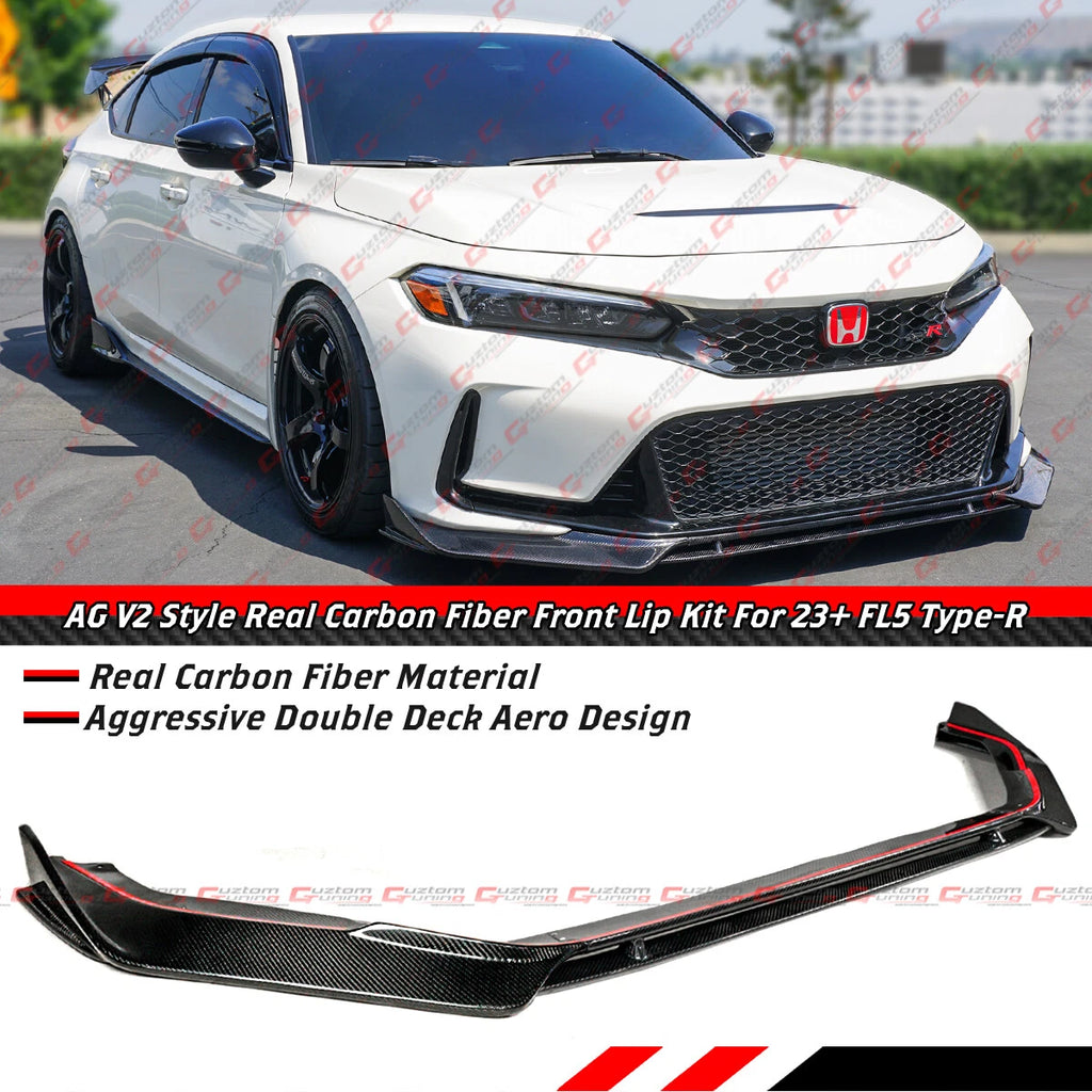 Carbon Fiber Front Bumper Lip - For 2023-2025 Civic Type-R FL5 - Atunik ...