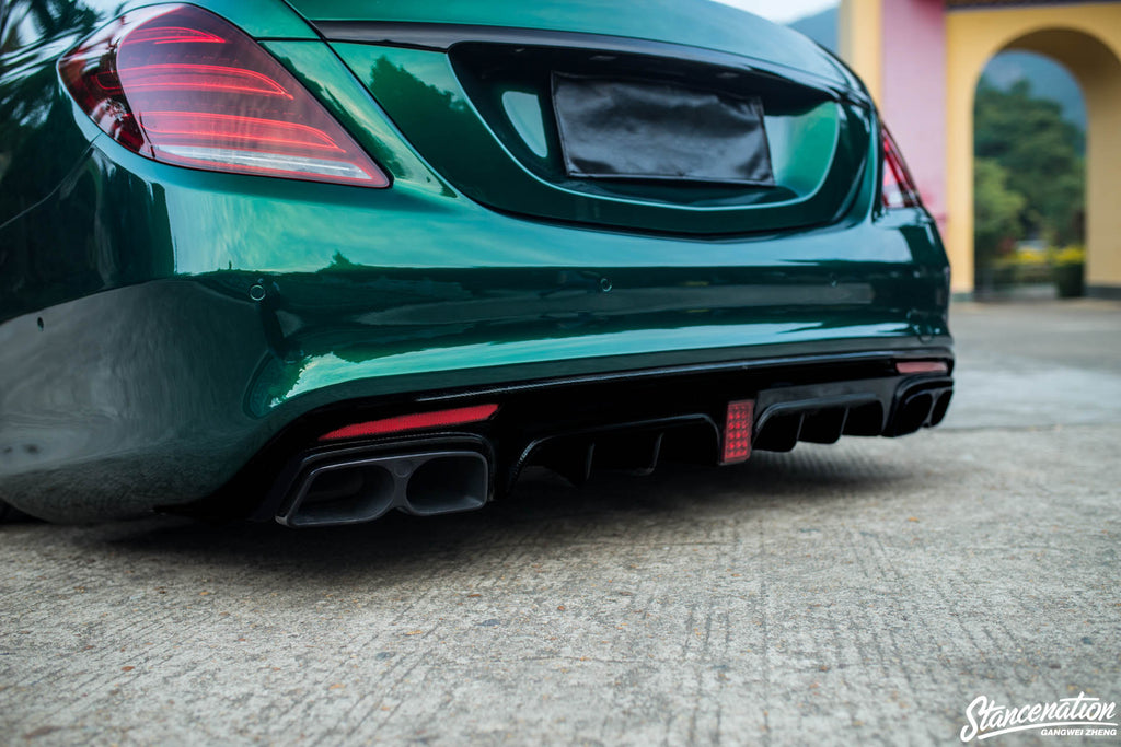 Gloss Black Diffuser + Tips - For Mercedes W222 S500 S550 AMG 2014-2017 ...