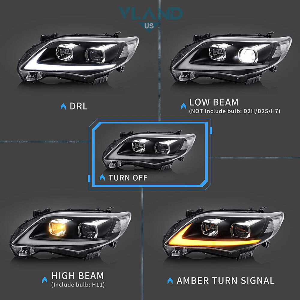 For 2011-2013 TOYOTA COROLLA - LED Headlights - Autunik.com