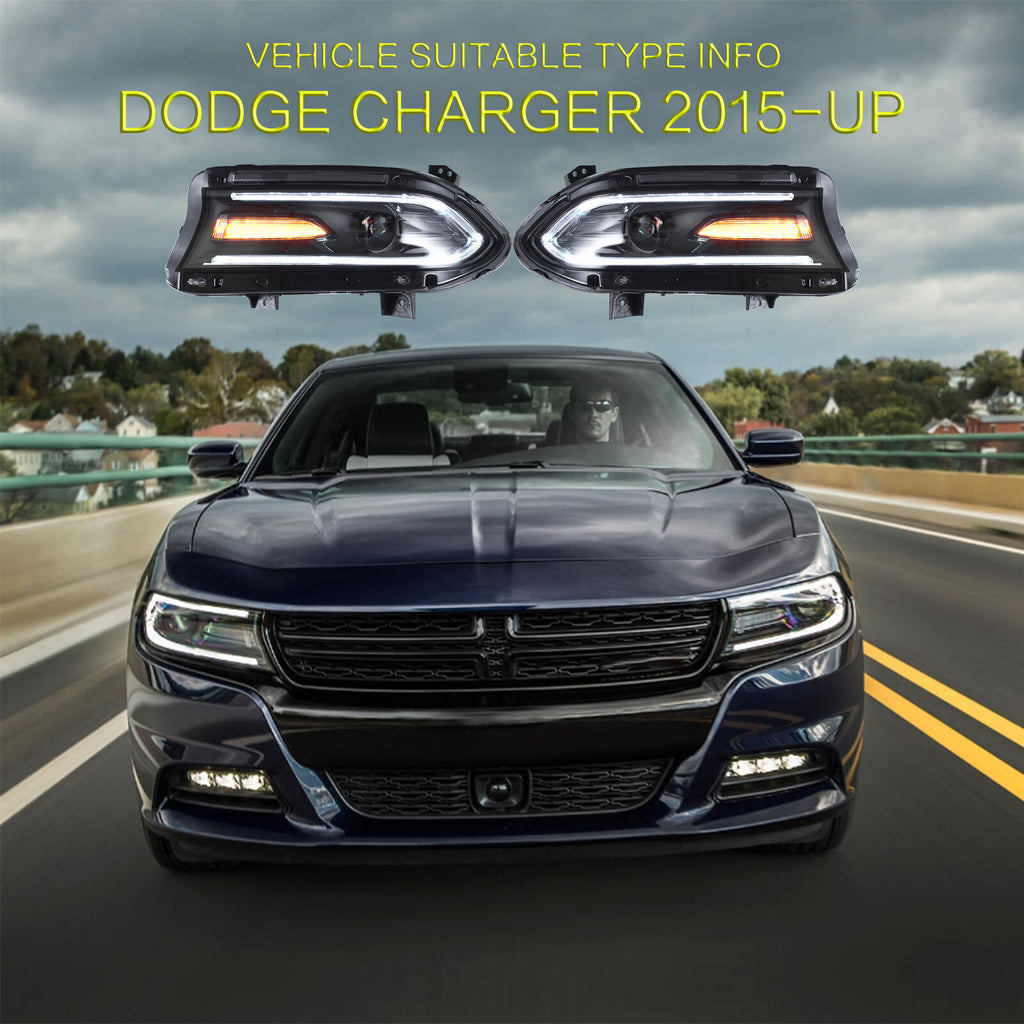 For 2015-2015 Dodge Charger - LED Headlights - Autunik.com