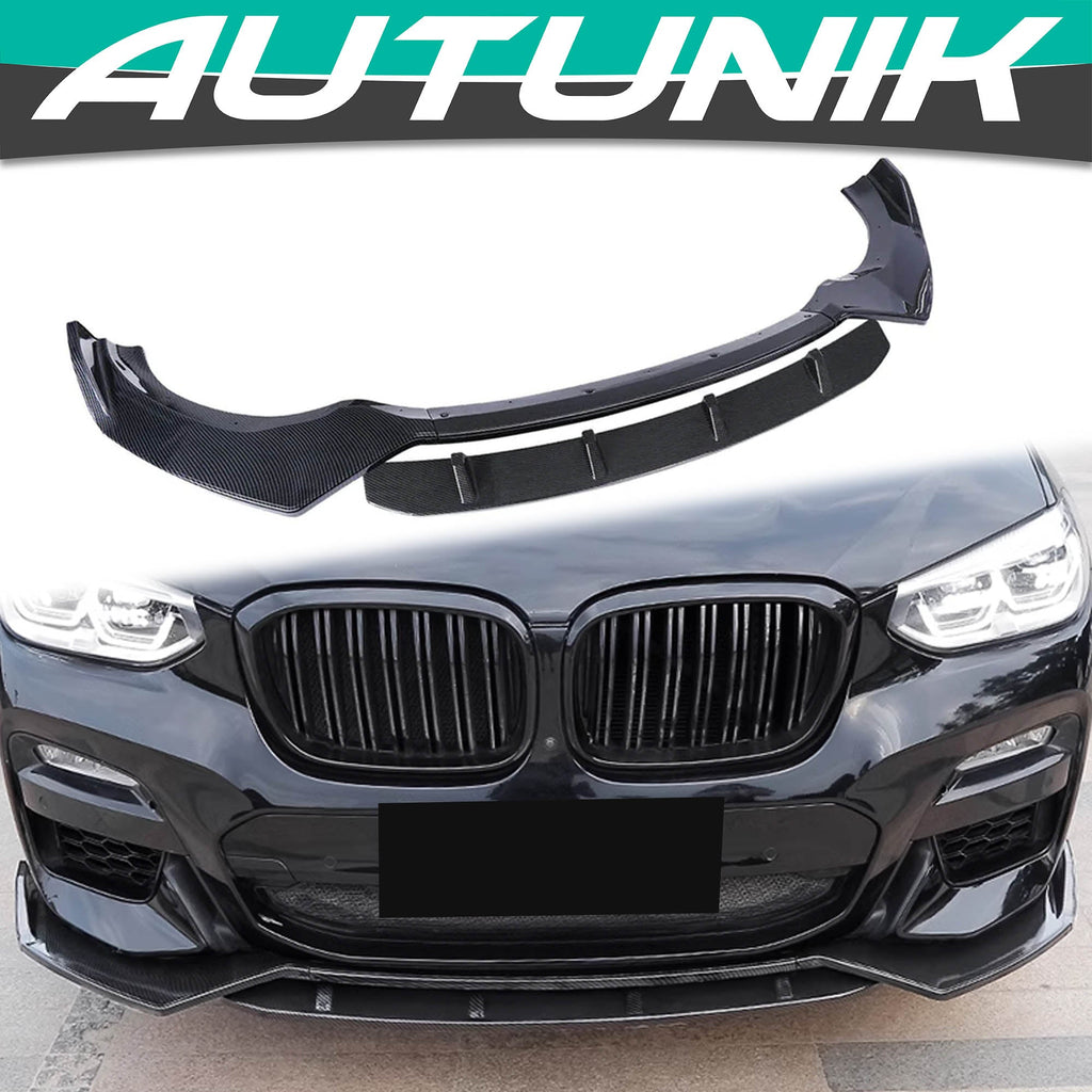 Carbon Look Front Bumper Lip - For BMW X3 G01 X4 G02 2018-2021 ...