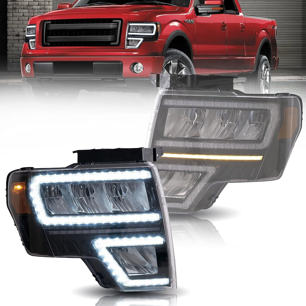 LED Reflector Headlights - For Ford F150 2009-2014 - Autunik.com