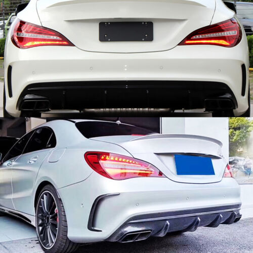 Carbon Look Rear Diffuser for Mercedes W117 C117 CLA250 CLA45 AMG 2013 ...