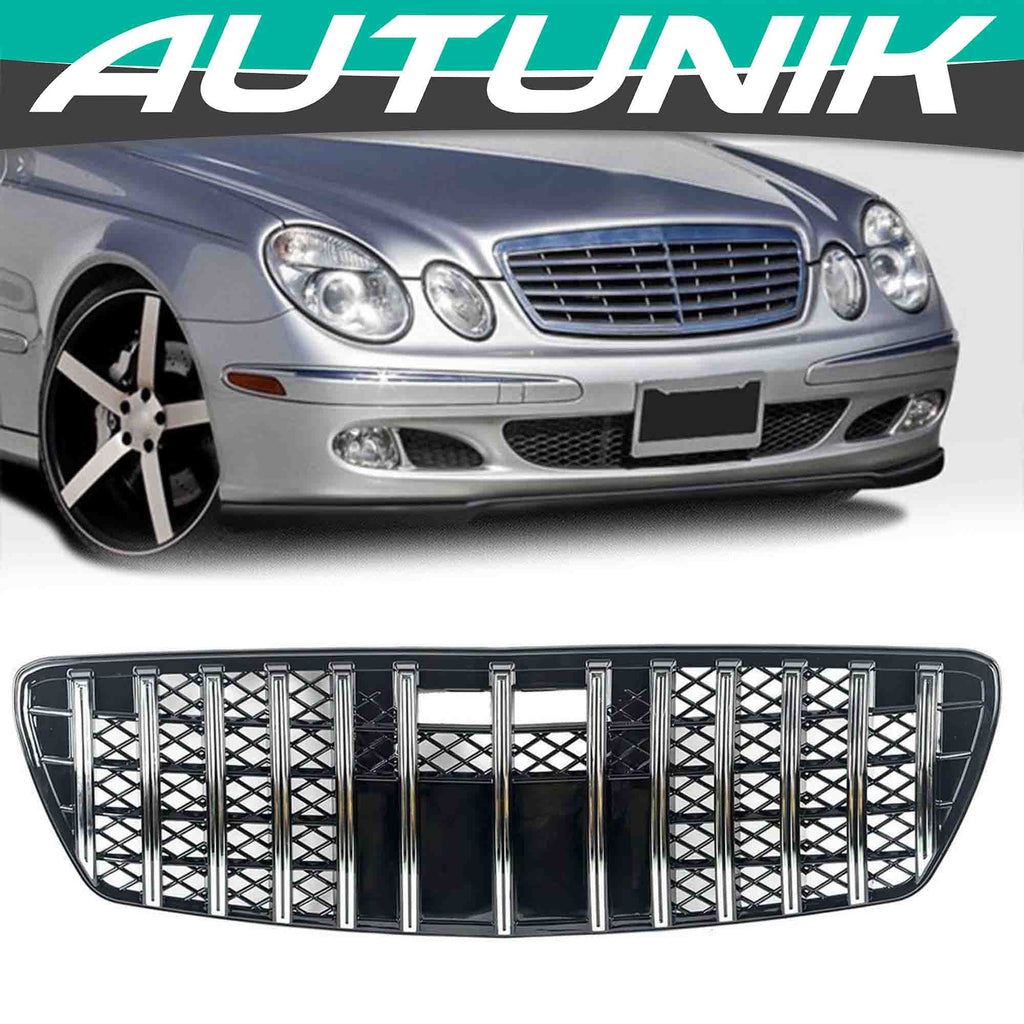 Chrome GT-R Front Grill - For Mercedes W211 E500 2003-2006 - Autunik.com