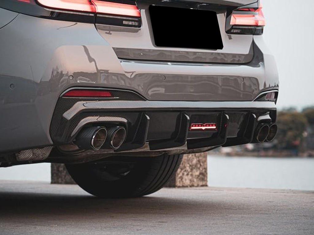 Carbon Matte Exhaust Tips - For BMW G30 530i 540i M-Sport 2017-2023 ...