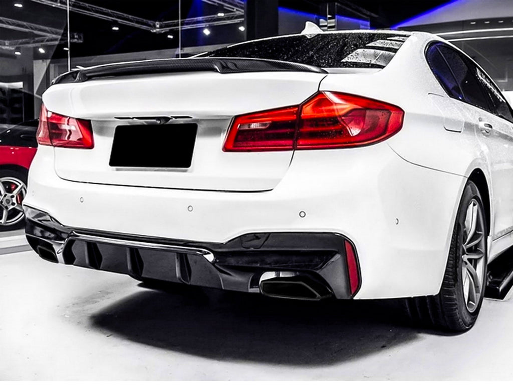 Black Quad Exhaust Tips - For BMW G30 540i M-Sport - Autunik.com