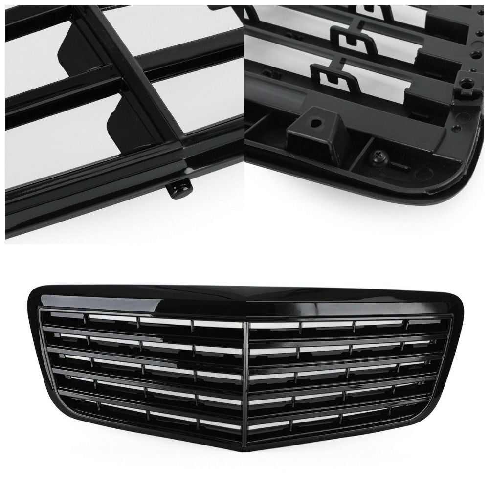 Black Front Grill - For Mercedes W211 E350 E500 2002-2009– Autunik.com