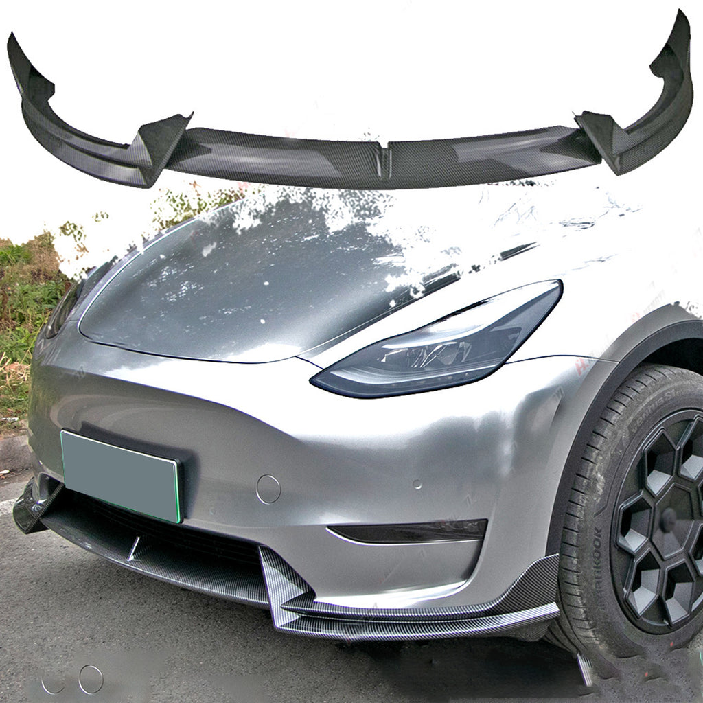 For 2020-2024 Tesla Model Y - Front Lip Splitter Carbon Style - Autunik.com