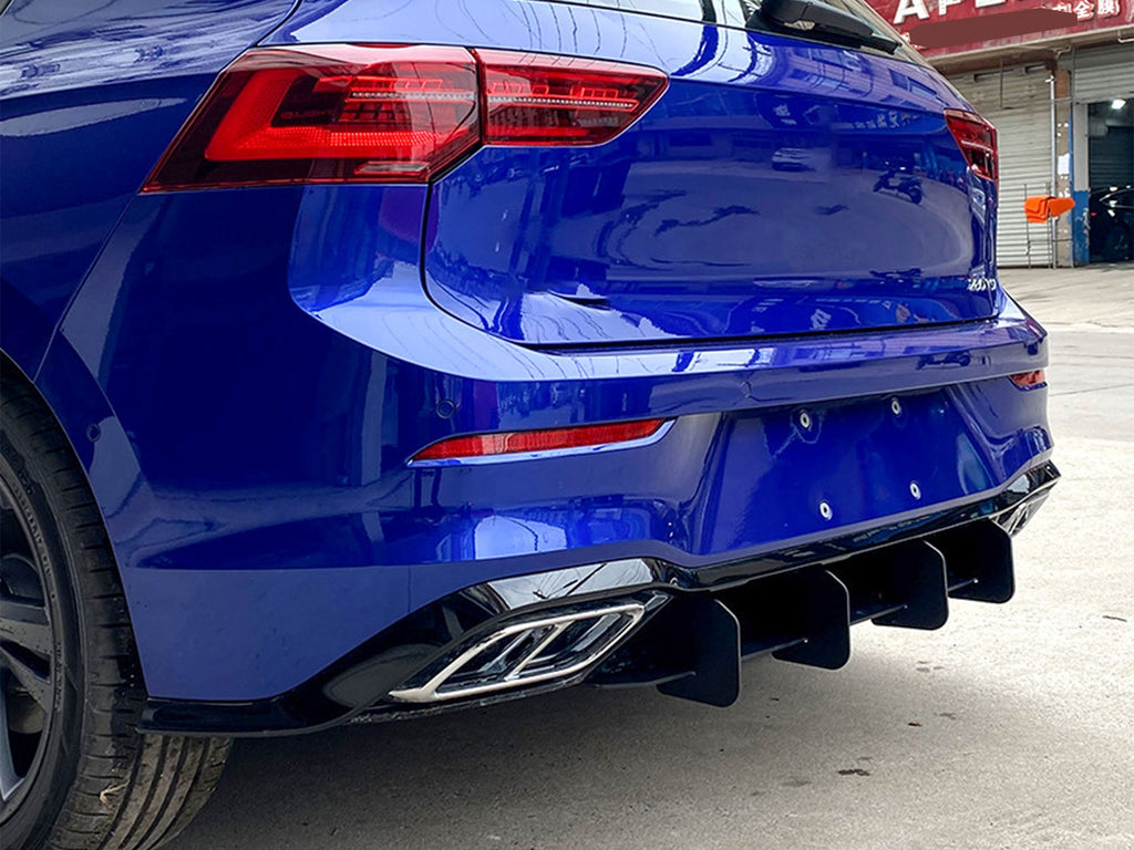 Rear Bumper Diffuser Valance Lower Spoiler for VW Golf MK8 TSI TDI GTI ...