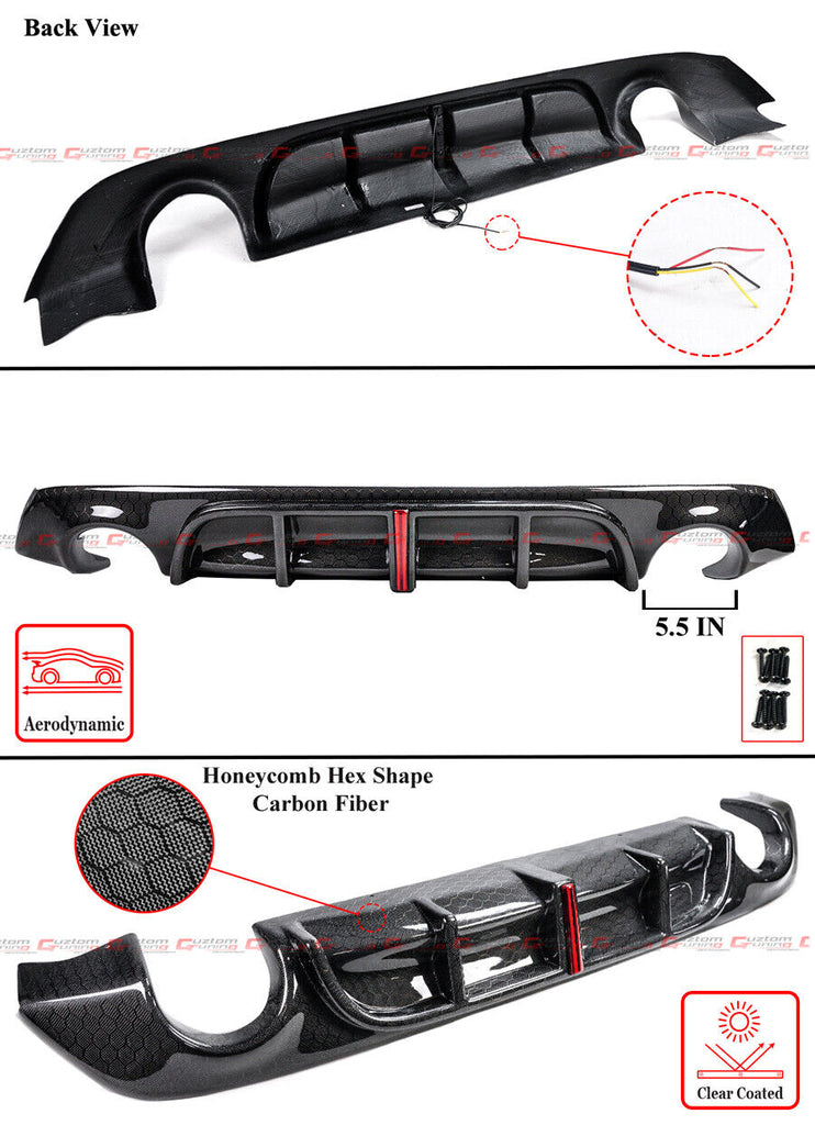 Honeycomb Carbon Rear Diffuser - Infiniti Q60 2017-2022 - Autunik.com