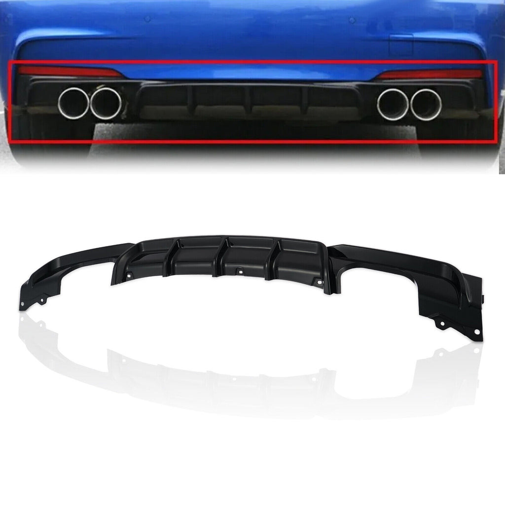 Black Diffuser, Quad Exhaust - For BMW F30/F31 3-Series - Autunik.com