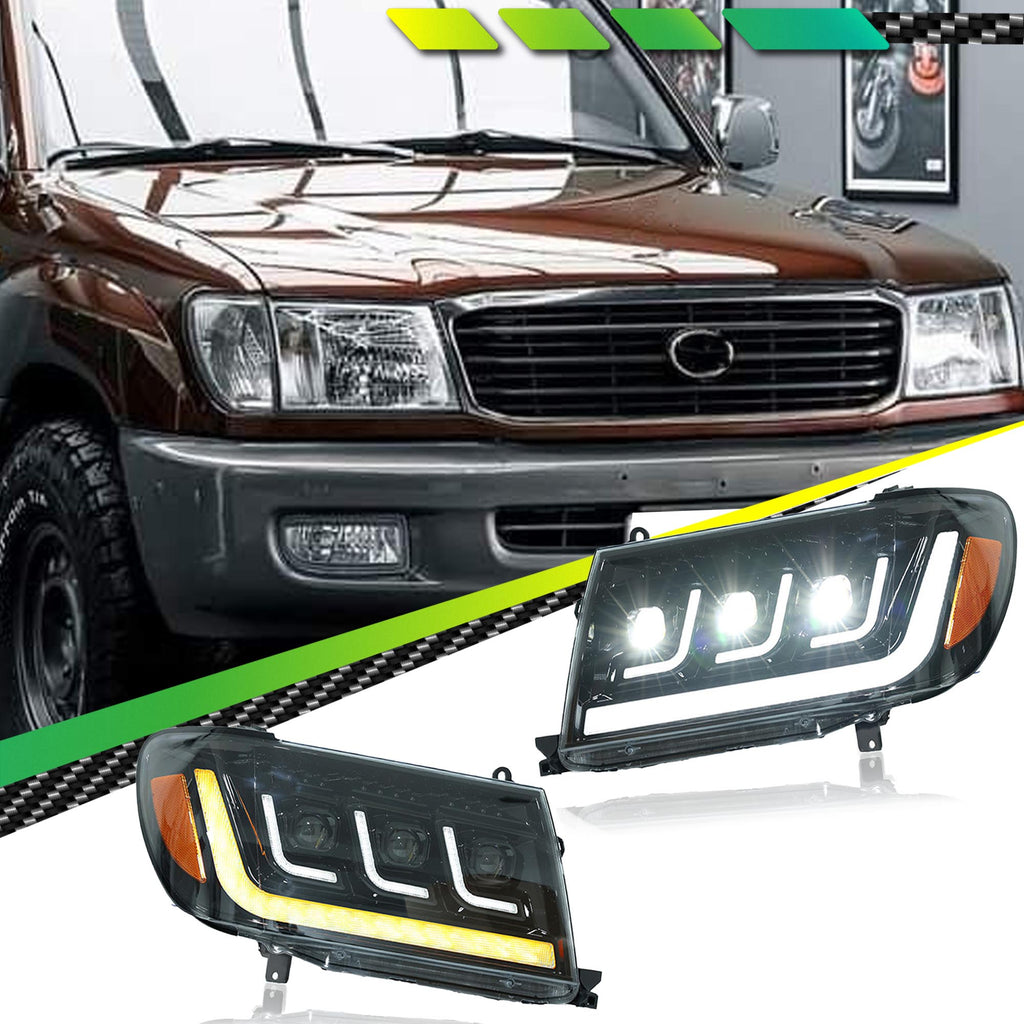 Autunik Aftermarket LED Headlight - for Toyota Land Cruiser LC100 1998 ...