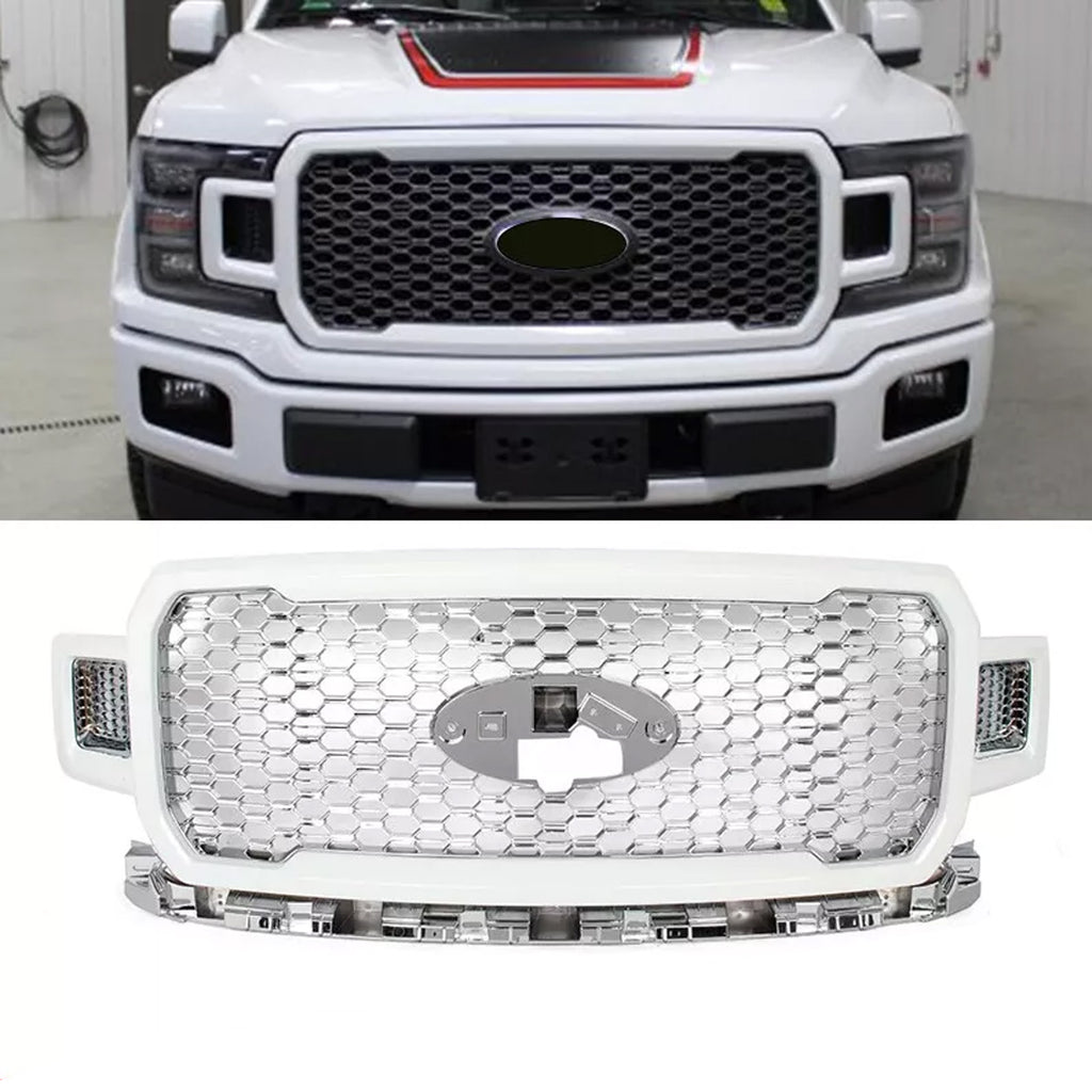 Oxford White Front Grille - For Ford F-150 2018-2020 - Autunik.com