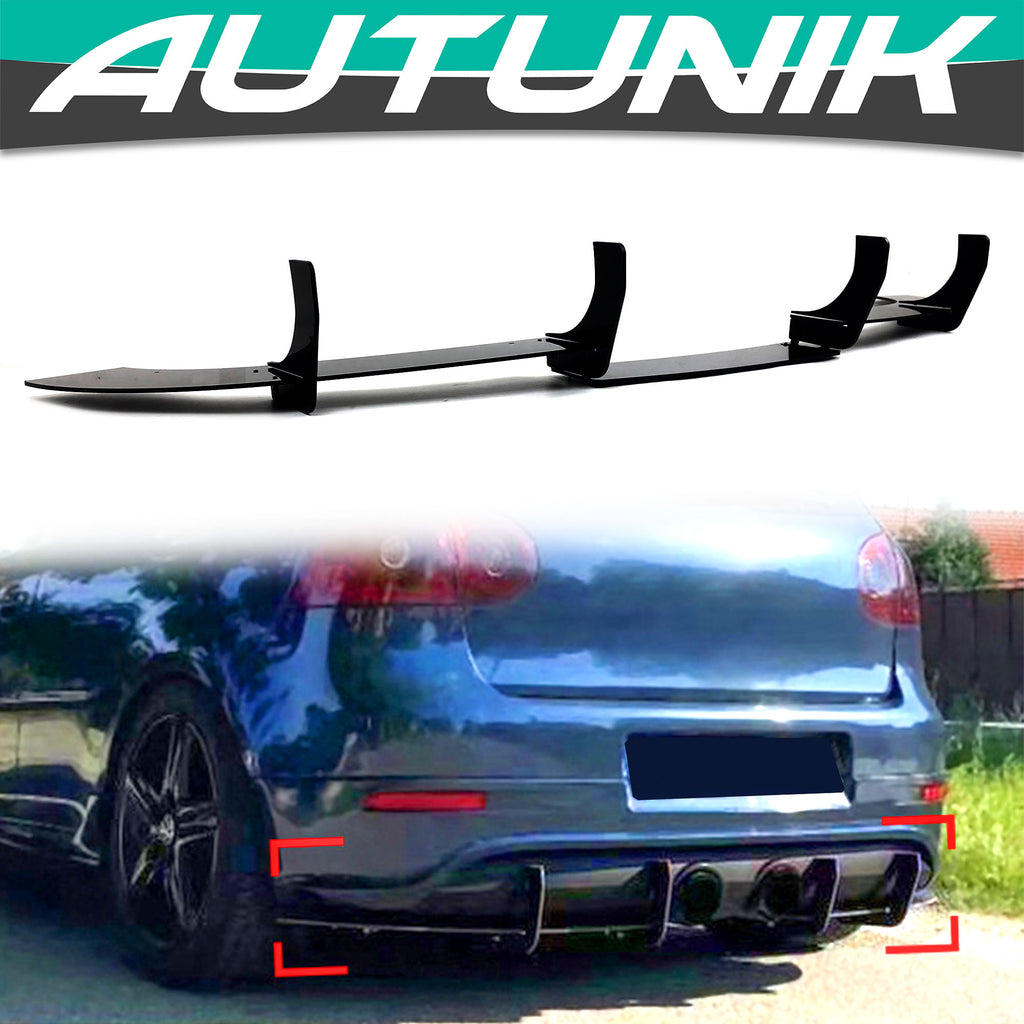 Rear Bumper Lip Diffuser Valance Splitters for VW Golf MK5 R32 2005-20 ...