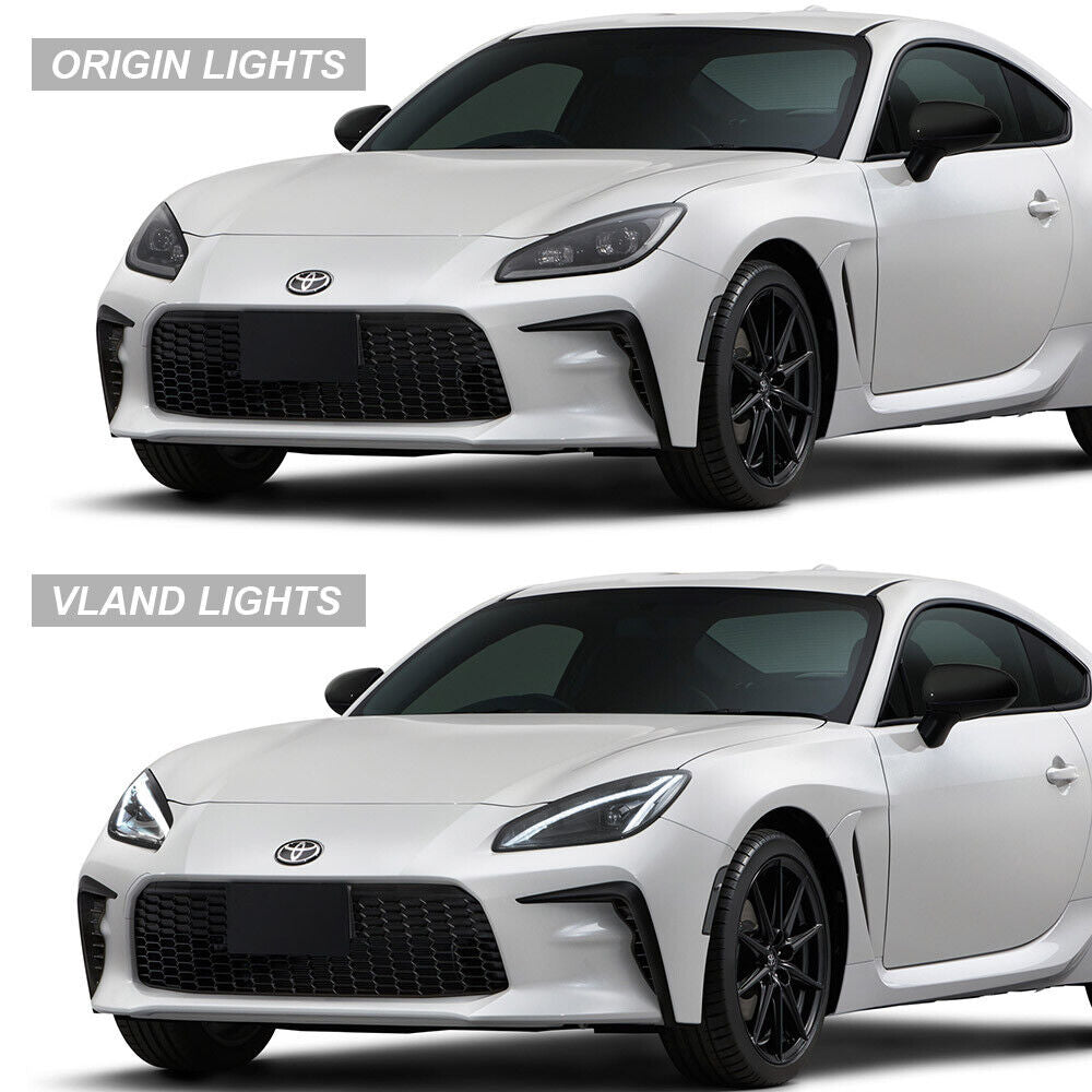 For 2022+ Toyota GR86 / Subaru BRZ - LED Headlights Clear Black ...
