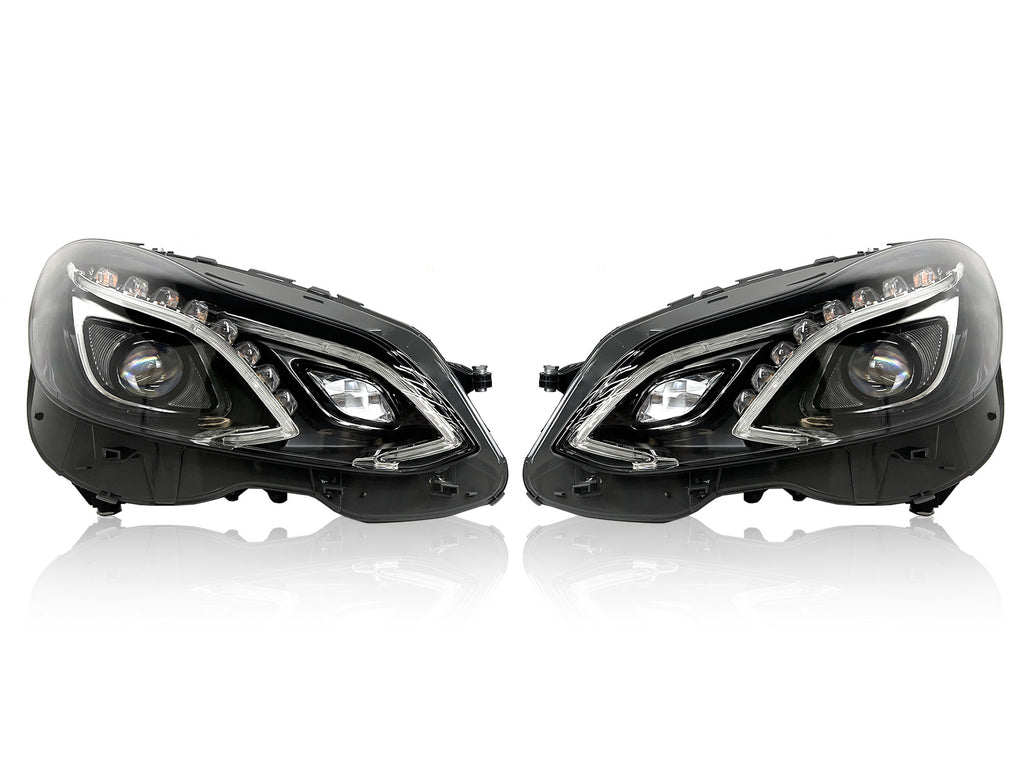 E63 Style LED Headlights - Mercedes W212 Sedan 2014-2016 - Autunik.com