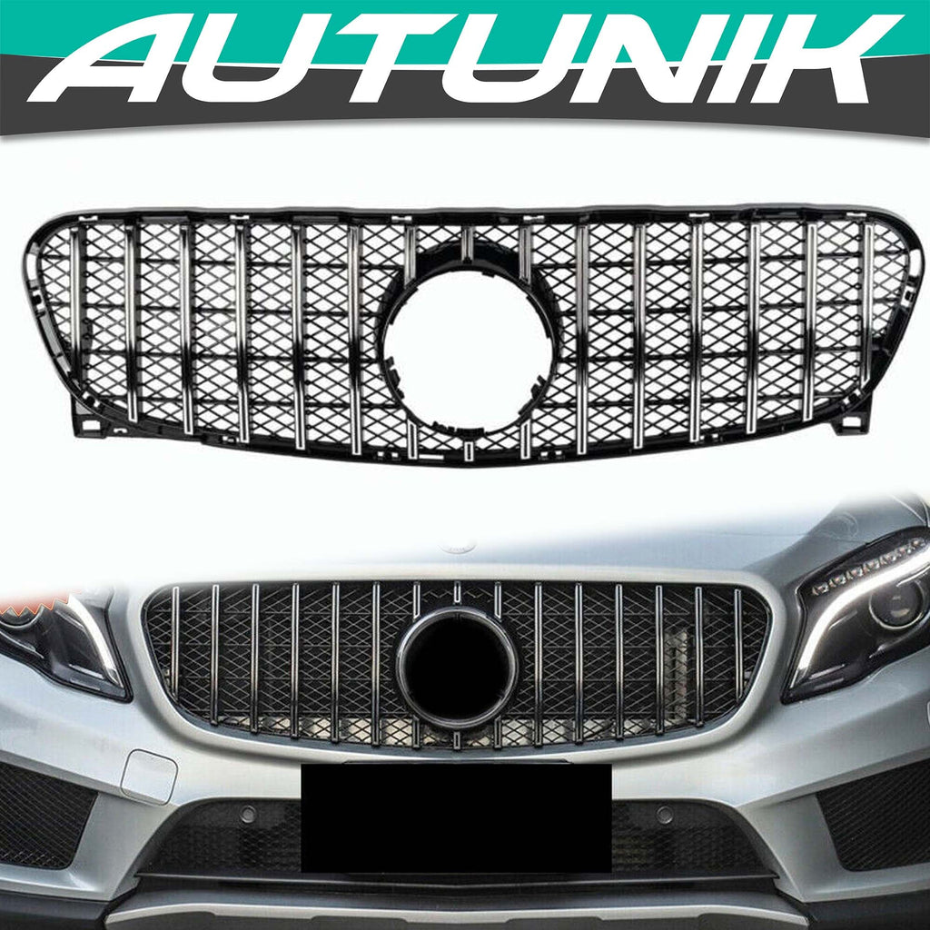 GT-R Chrome Mesh Grill - Mercedes GLA X156 2014-2017 - Autunik.com