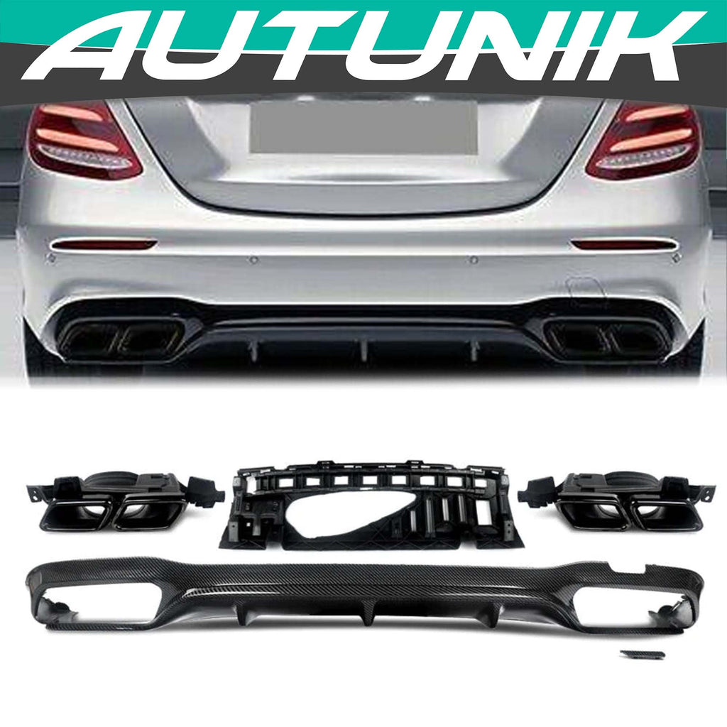 Carbon Look Diffuser + Exhaust Tips - For Mercedes W213/S213 E53 AMG ...