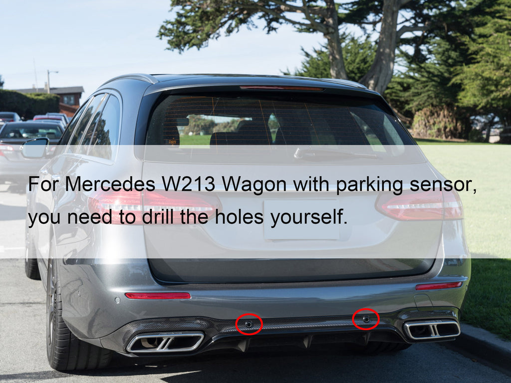 Rear Diffuser & Chrome Exhaust Tip - For Mercedes E W213/S213 AMG 2017 ...